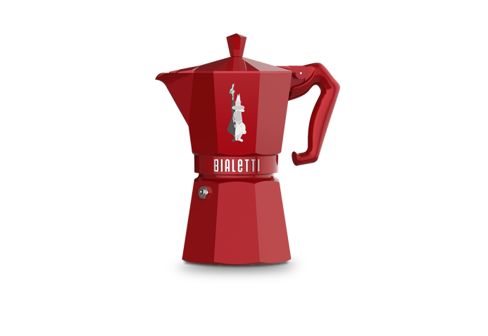 Bialetti Moka Exclusive Express 6 Cup Coffee Maker, Red